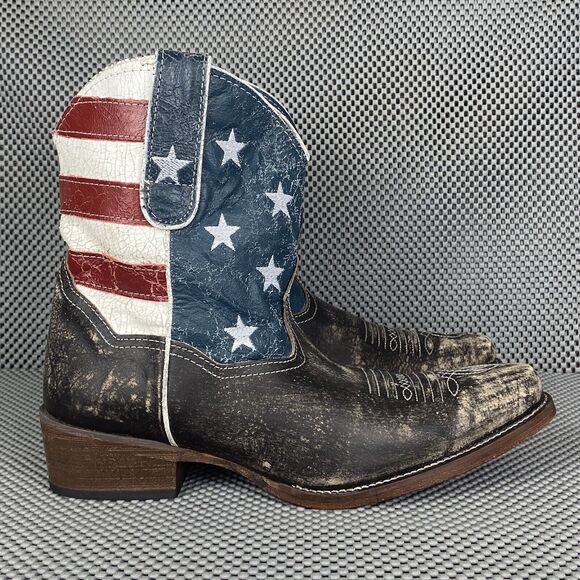 Roper | Shoes | Roper Cowboy Boots Womens Size 95 American Beauty Flag ...
